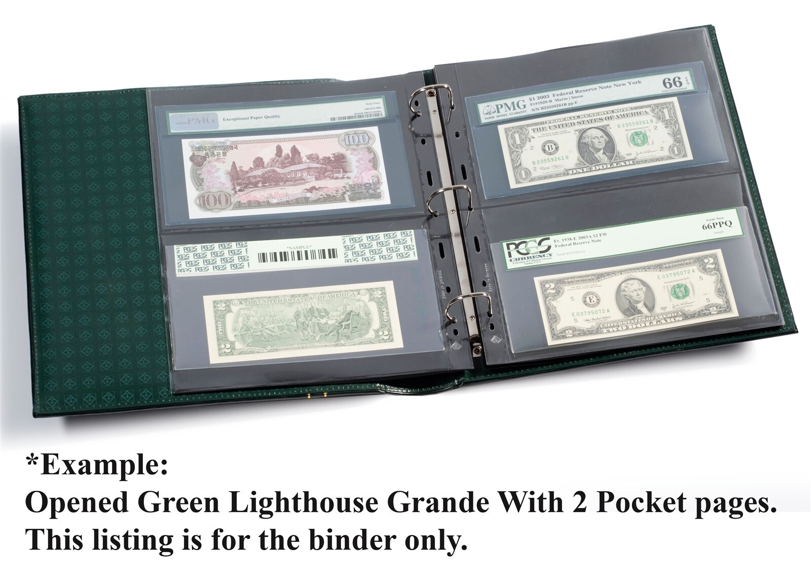 Lot of 3 Lighthouse Grande Binder + Slipcase For All Page Types 3 Ring ...