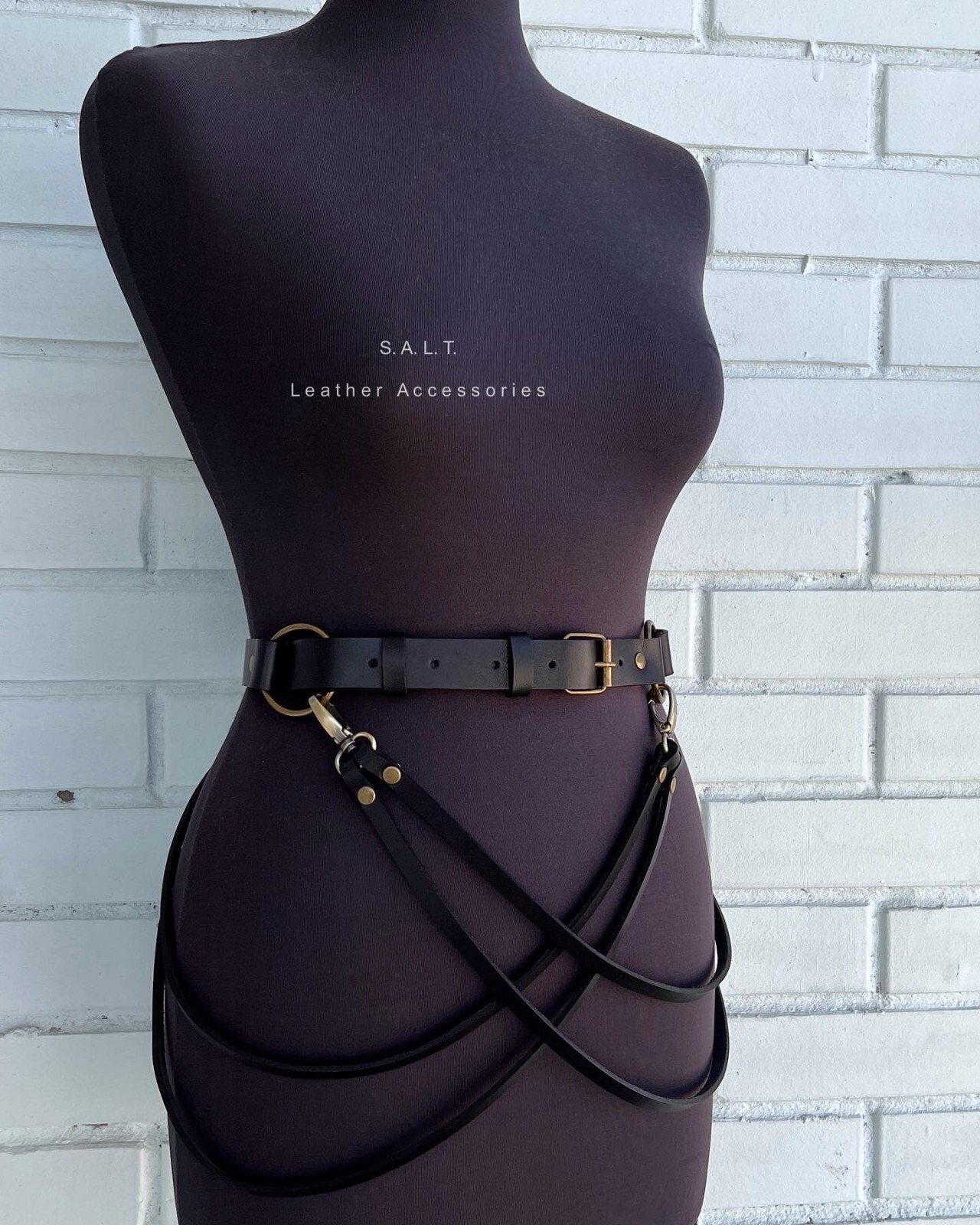 Handmade Black Leather Belt Festival Belt Leather Belt for Women Rave ...