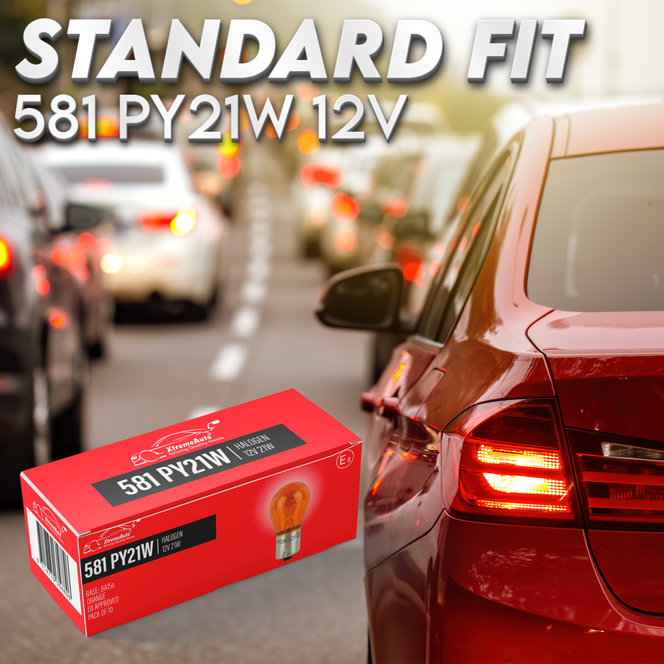 10 x 581 Amber 12V 21W PY21W Bayonet Indicator Set Pins Car Bulbs ...
