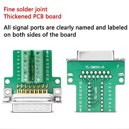 DB15 Solderless Serial to 15-pin Port Terminal Adapter Connector ...
