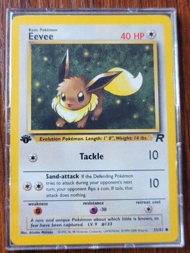 Eevee 1st Edition Team Rocket Pokemon Card 55/82 1995-98 Near Mint! | eBay