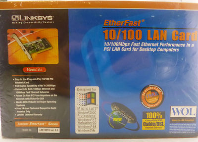 Windows XP LINKSYS LNE100TX broadband EtherFast 10/100 internal network ...