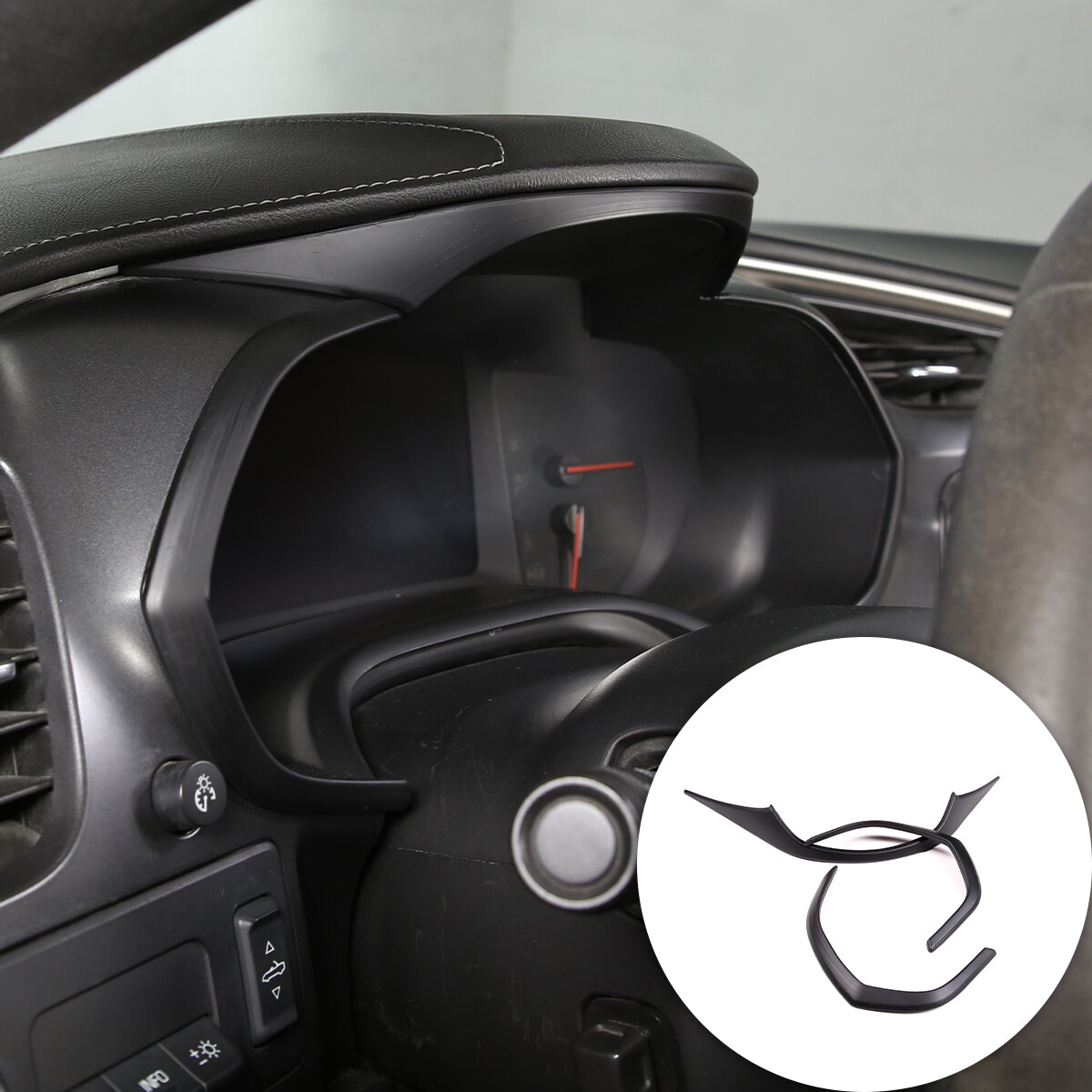 Matte Black Dashboard Tachometer Frame Trim Cover Set Fits Corvette C7 ...