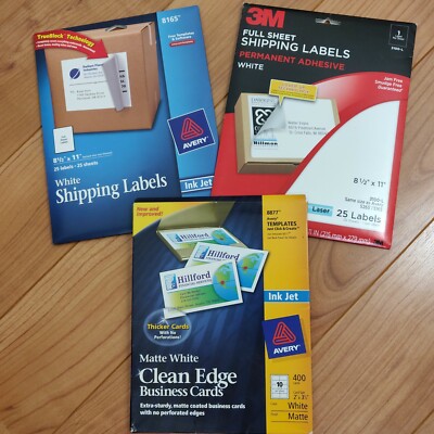 3M & Avery Full Sheet Shipping Labels 8-1/2" x 11" Laser Ink Jet ...