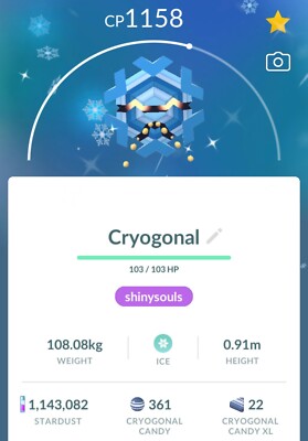 Pokémon Go Shiny Cryogonal Trade! Reg Or 30 Day Friends! *See ...