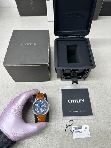 Citizen Air Skyhawk Promaster Sapphire Blue Dial Leather Watch CB0241 ...