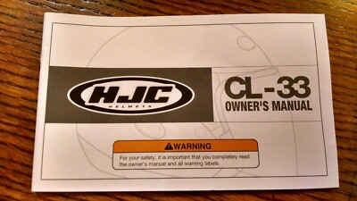 HJC CL-33 OWNER'S MANUAL ***20 PAGES, EXCELLENT CONDITION*** | eBay