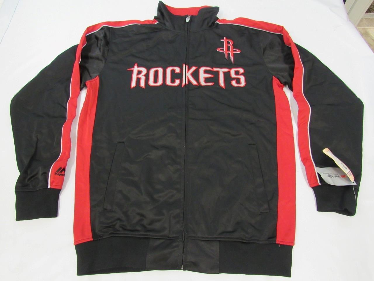 New Houston Rockets Mens Size M-Tall Black Majestic Polyester FullZip ...