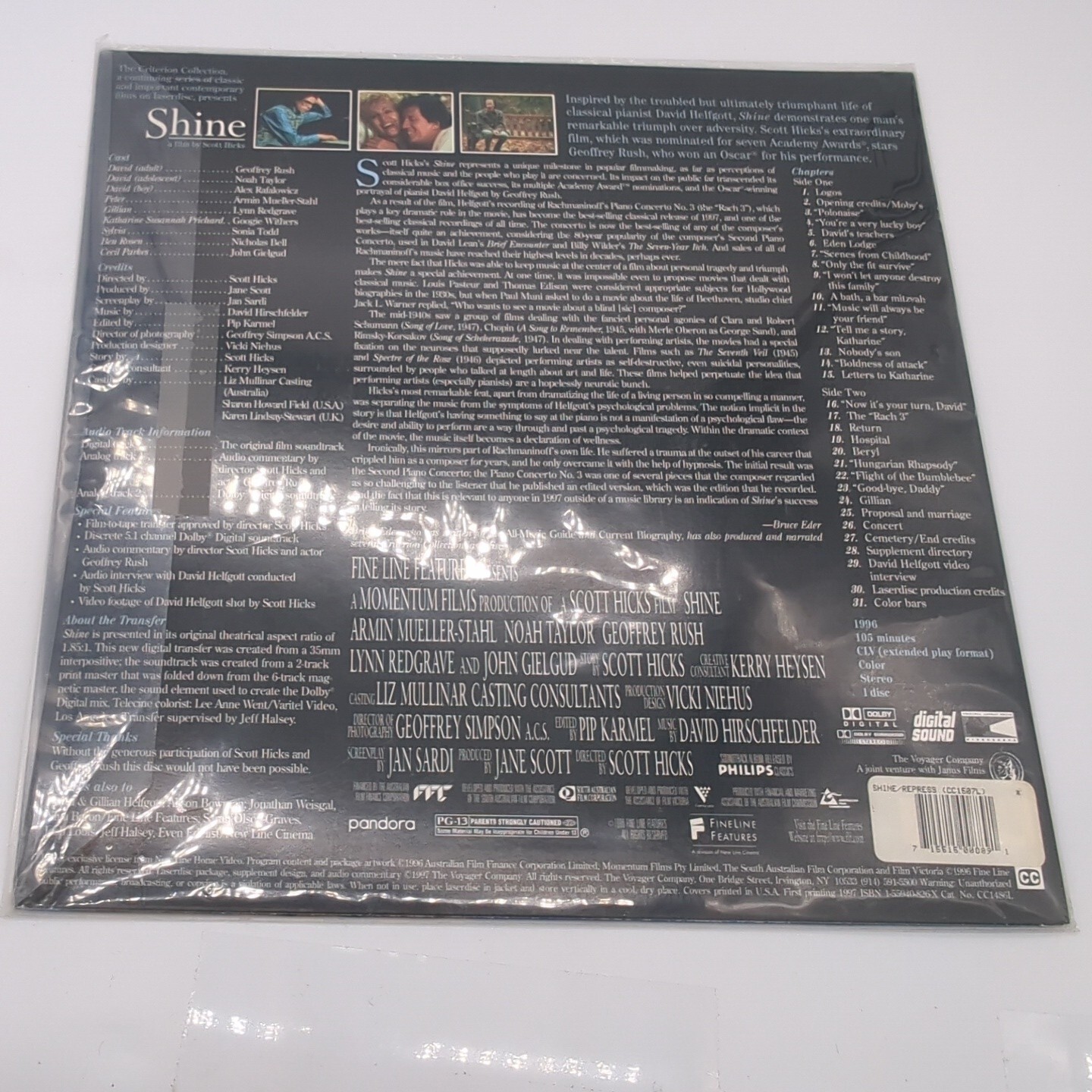 Shine (Laserdisc, 1996, Criterion Collection) | eBay
