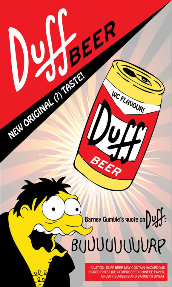 Duff Beer Flag - Simpsons Banner Cartoon Parody - All Sizes -Choose ...
