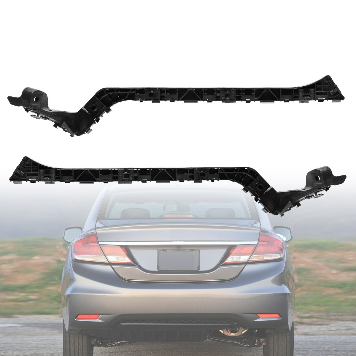 For 2012-2015 Honda Civic Rear Bumper Bracket Support Set of 2 Left ...