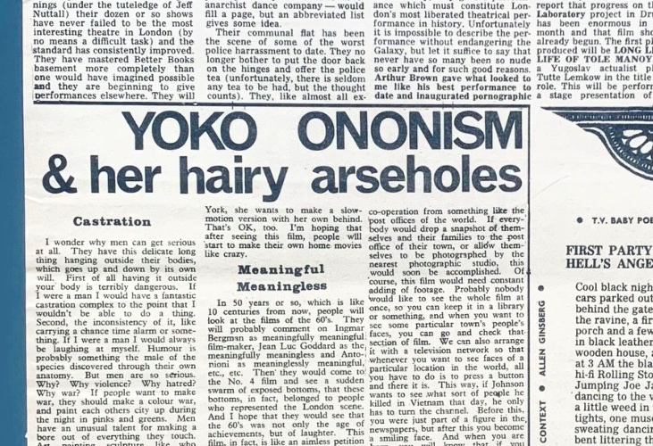 YOKO ONO 1967 vintage UK ADVERT FILM No. 4 FOUR & ARTICLE | eBay