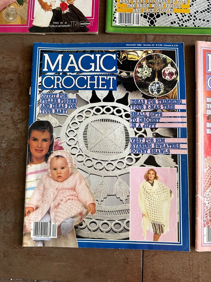 Lot of 5 Vintage 1984 Magic Crochet Magazines issue No: 30-31-32-33 34 ...