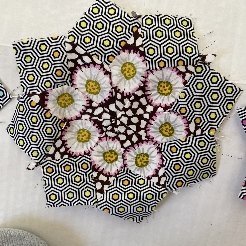 Lot Of 21 Quilt Blocks Machine Sewed Star Pattern, Black Multi Color ...