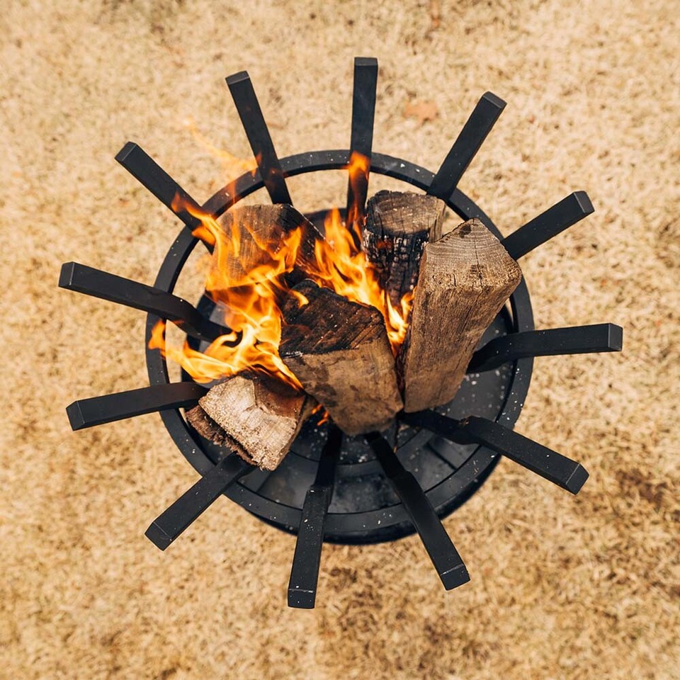 Ash & Ember High Efficiency Fire Pit Basket, Self-Feeding Grate for ...