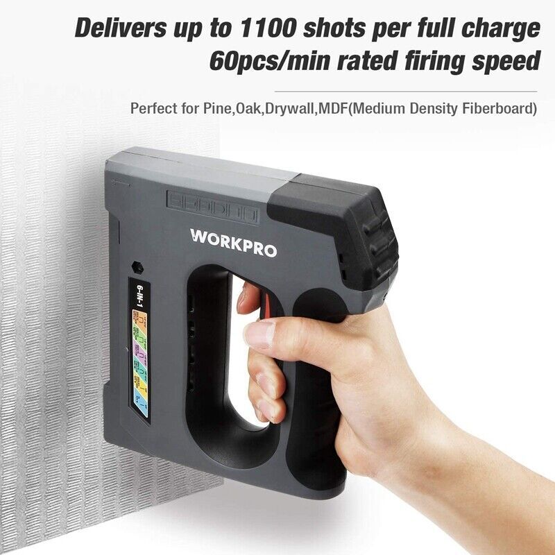 WORKPRO 6-in-1 Cordless Staple Gun 3.6V Rechargeable Li-ion Electric Stapler | eBay