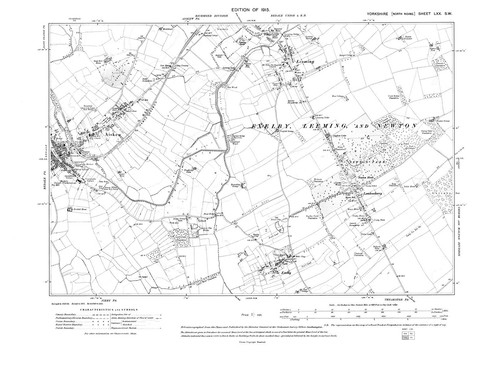 Old Map of Bedale (E), Aiskew, Exelby, Yorkshire -1915 - Repro 70 SW ...