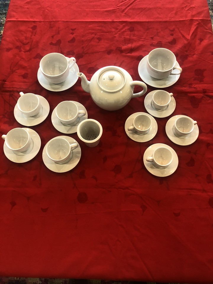 White Porcelain Tea Pot Service | eBay