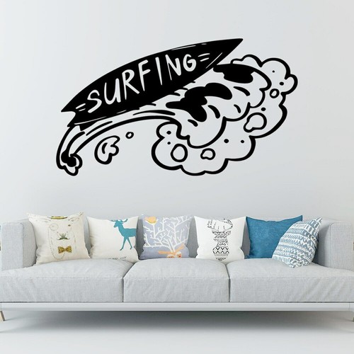 Removable Surfing Wall Stickers Self Adhesive Art Wallpaper Kids Room ...