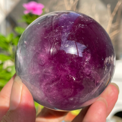 486g Natural Watermelon Red Fluorite Quartz Crystal Sphere Healing | eBay