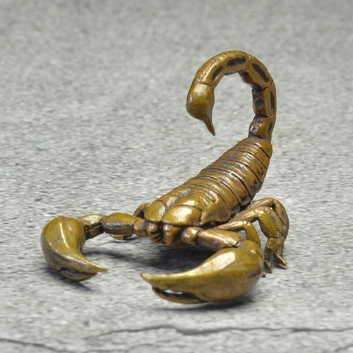 5cm Chinese Copper Scorpion Statue Ornament Animal Figurines Tea Pet ...