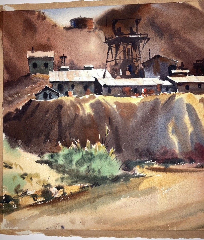 Original 2Sided Vintage Watercolors by R.G. Smith~1950s Calif.Desert ...