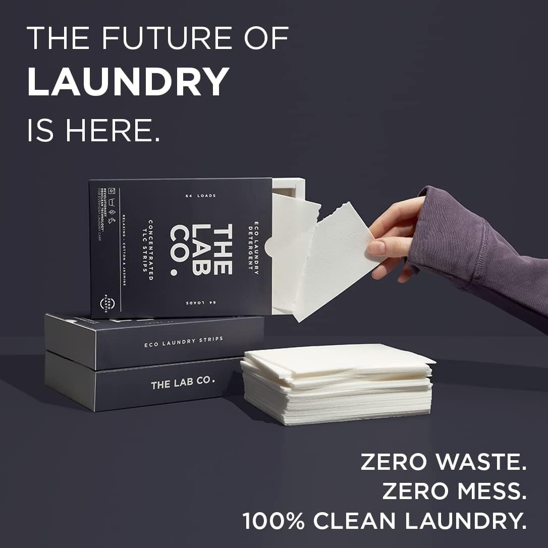 The Lab Co. Laundry Detergent Strips Sheets Eco 64 Count (Pack of 1 ...