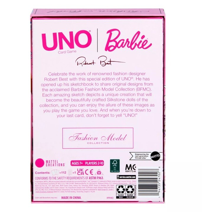 UNO Canvas Barbie Fashion Model Collection Deck Of Cards Ready To Ship ...
