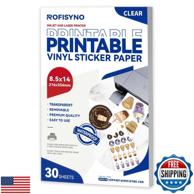 8.5x14 Printable Vinyl Sticker Paper Waterproof, Removable Self ...
