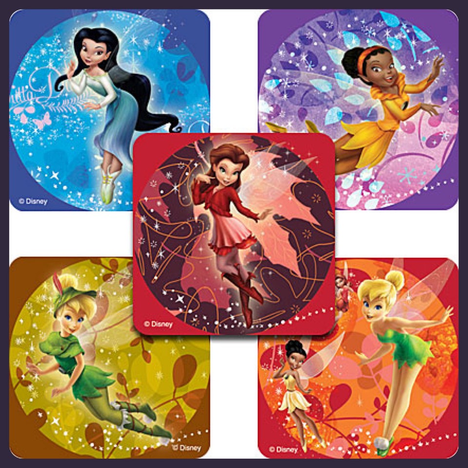 Tinker Bell Stickers x 5 - Fairies Stickers - Tinkerbell Party Favours ...