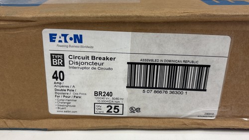 (25) EATON BR240 Circuit Breakers 40 AMP 2 Pole Type BR *5-5 PACKS NEW ...