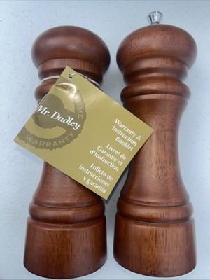 Vintage Mr. Dudley Walnut 7” Pepper Mill & Salt Shaker Set Mid-Century ...