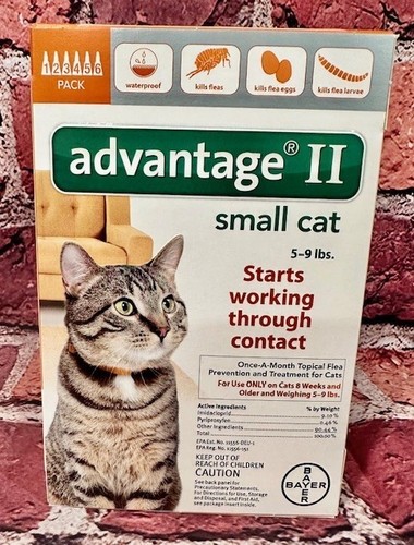 Advantage II Flea Treatment for Small Cats + Ferrets | 5-9 lb | 6 doses ...