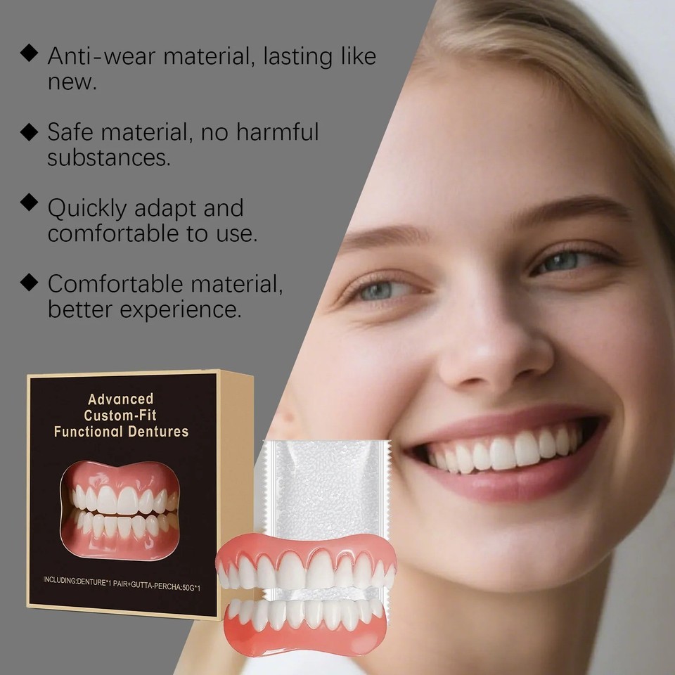 Upper Lower False Teeth Dental Veneers Dentures Tooth Cover Set New | eBay