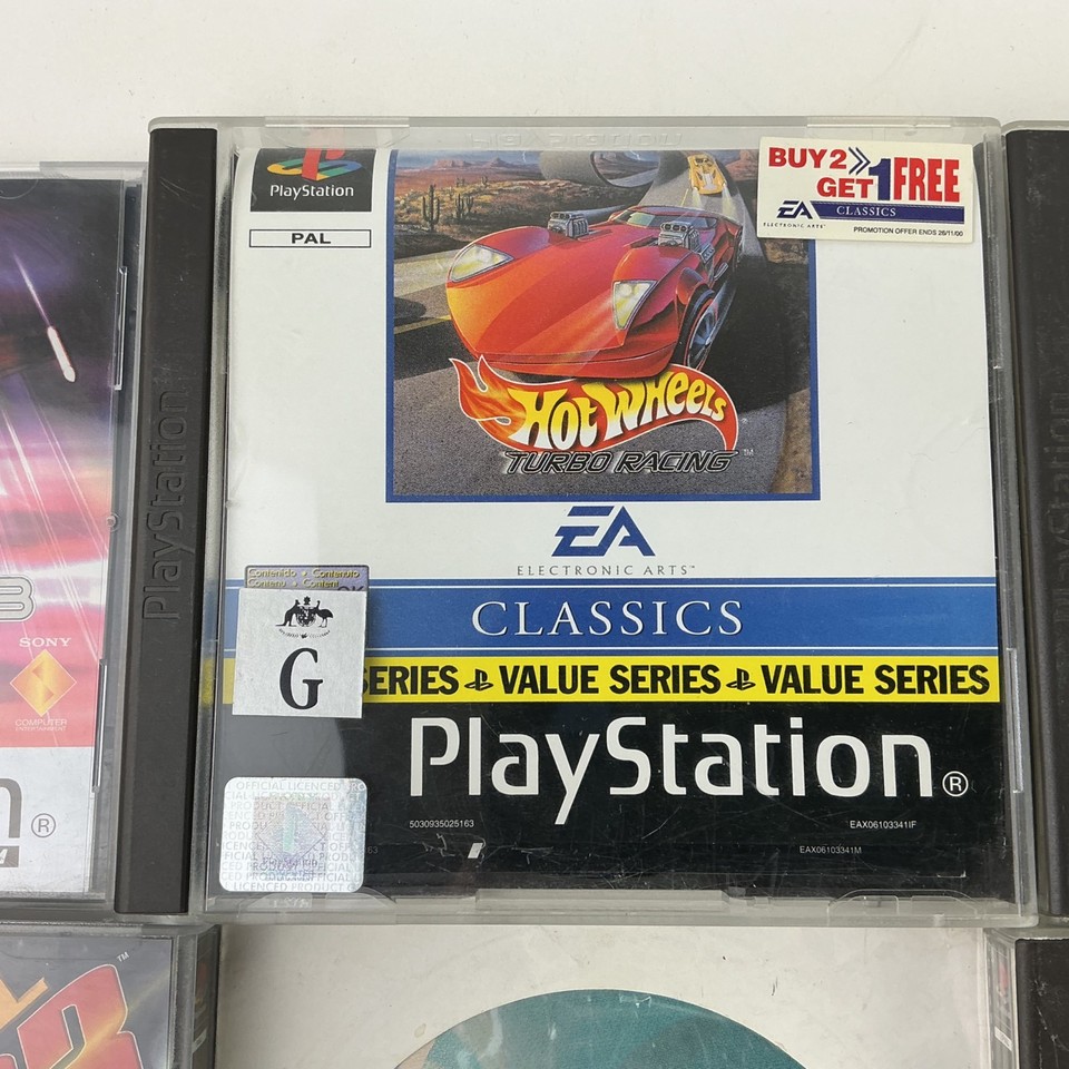 PlayStation 1 Games Bundle Gran Trurismo, Ace Combat 3, Hot Wheels (V1 ...