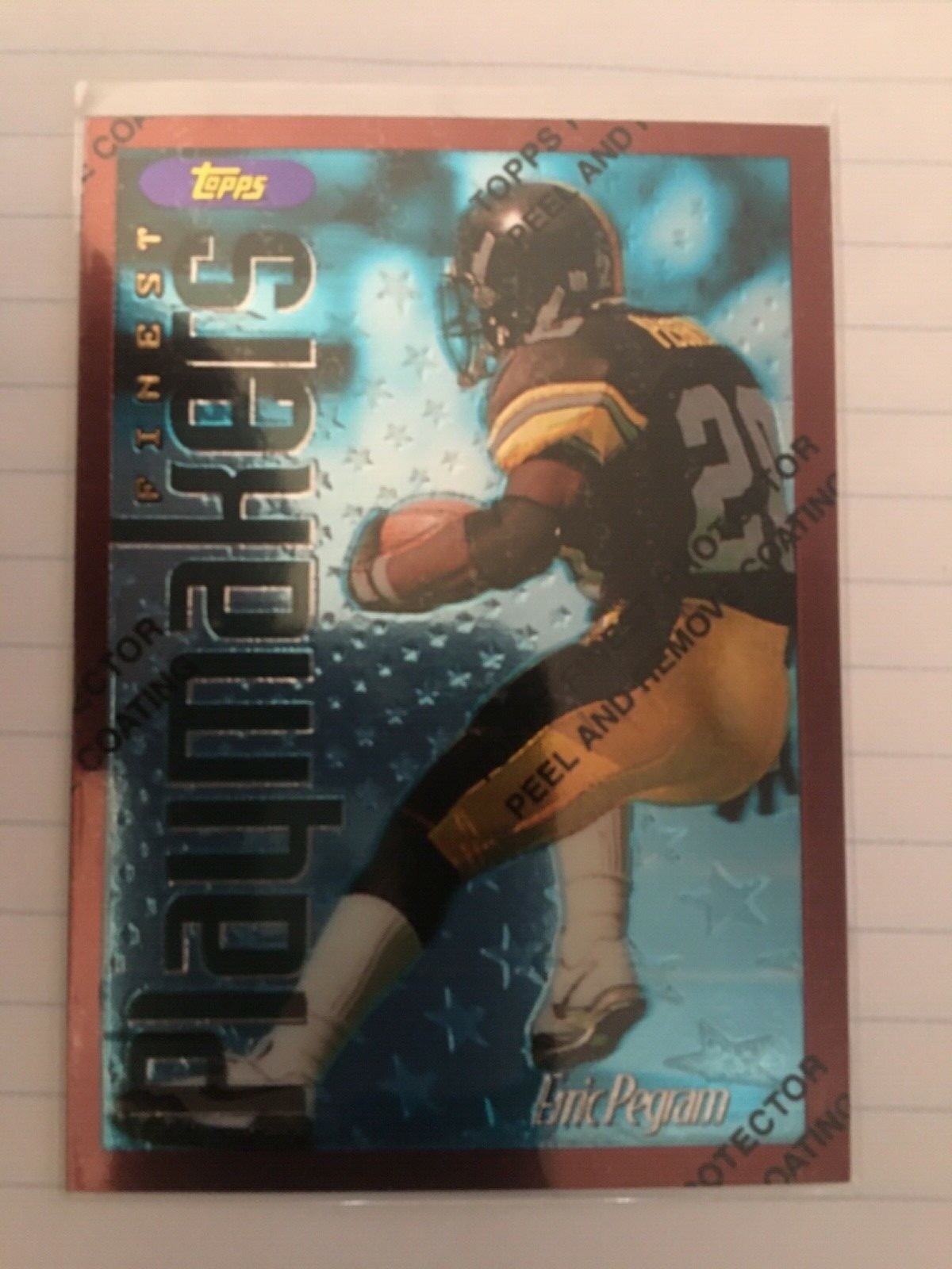 1996 Topps Finest Playmakers Steelers Erric Peagram Football Card #32 ...