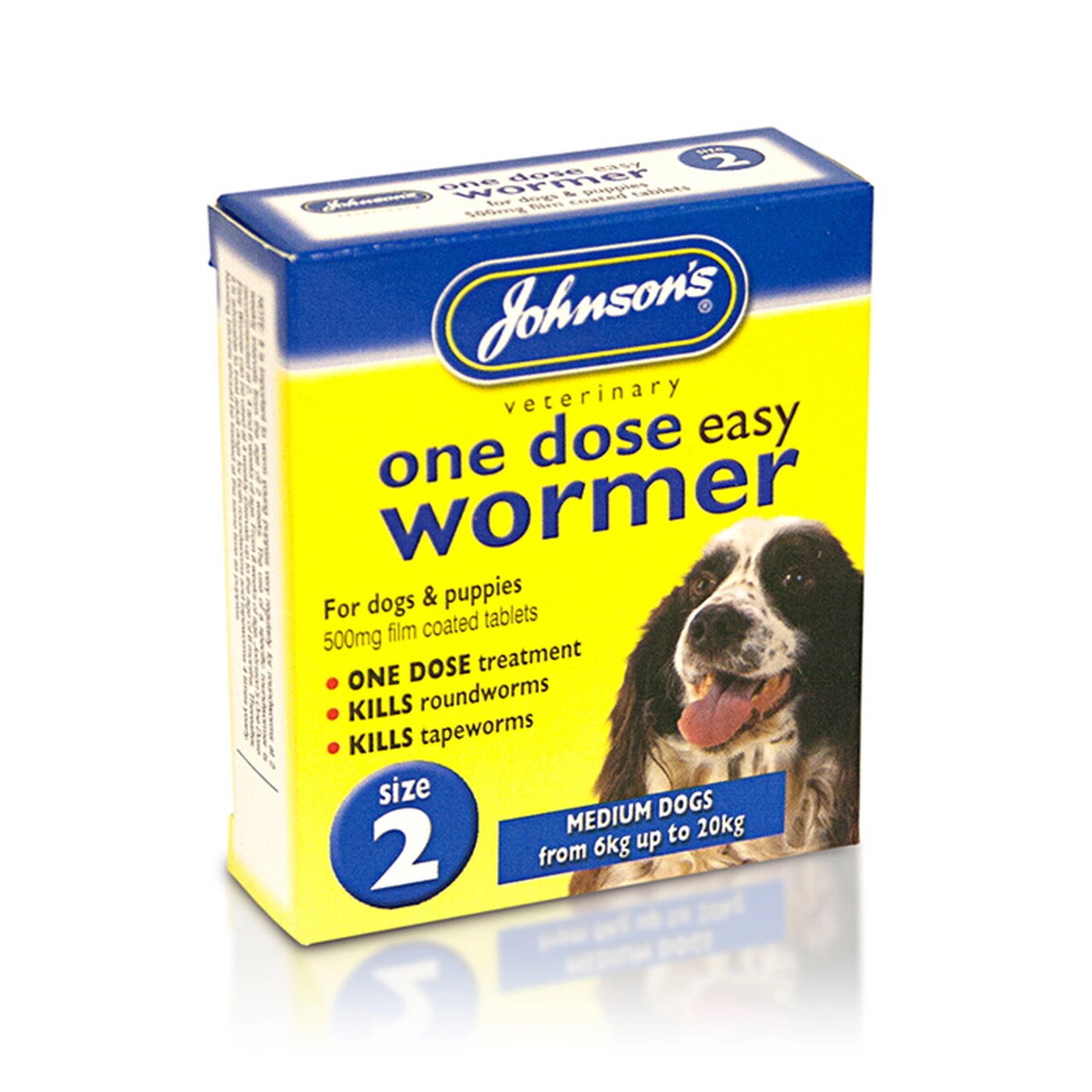 JOHNSONS ONE DOSE WORMER PUPPY DOG ROUNDWORM TAPEWORM WORMING TABLETS 3 ...