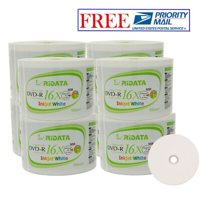 400 Pack Ridata DVD-R 16X 4.7GB White Inkjet Hub Printable Blank ...