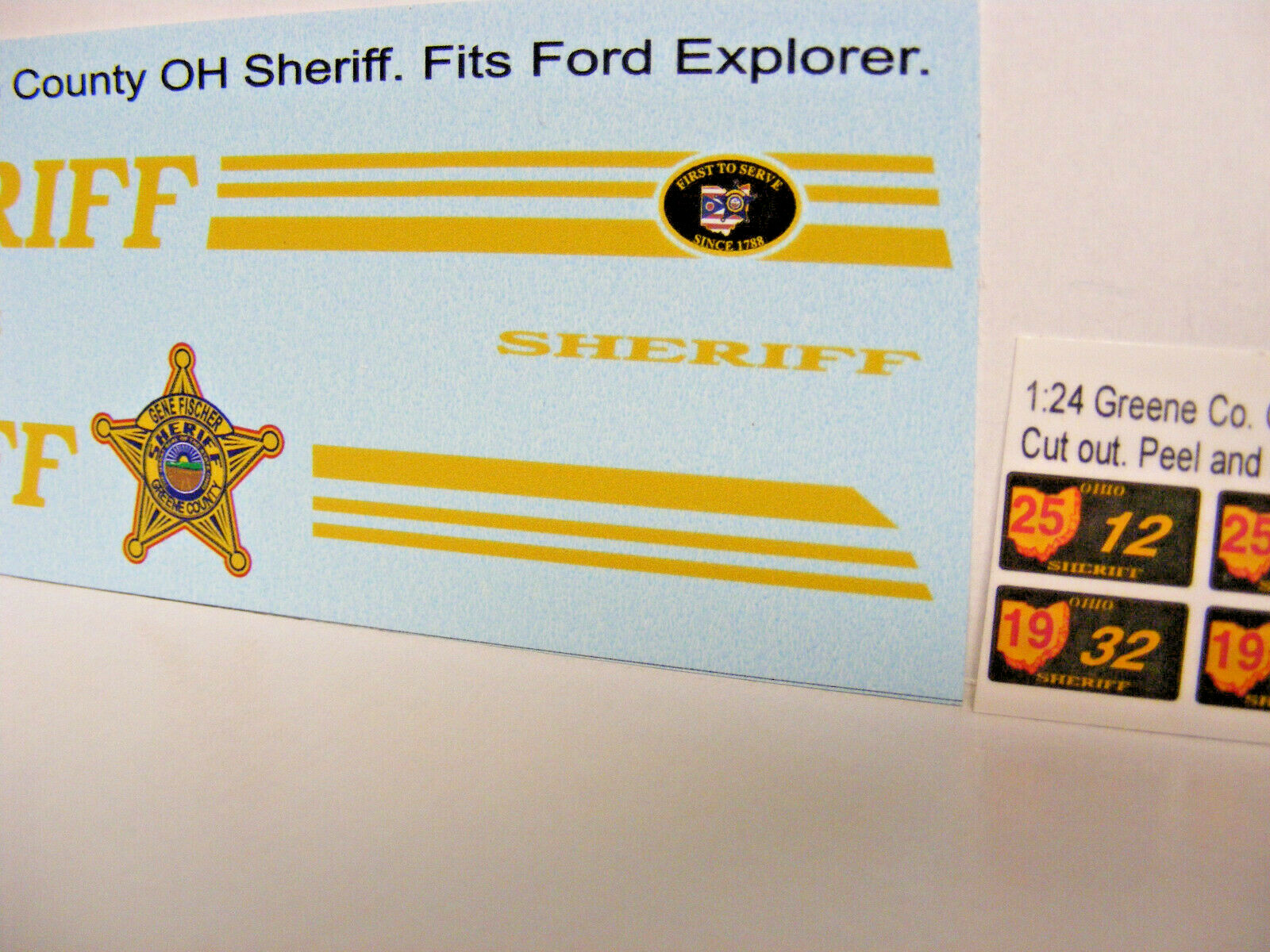 Greene County OH Sheriff 1/24 Waterslide Decals For Police SUV Or any ...
