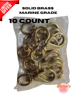 3 3/4" Brass wide open clasp/hook with 3/4 swivel eye. fast connect ...