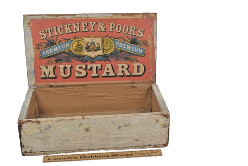 antique wallpaper advertising box 15x8x5 snipe hinges 19th c 1800 ...