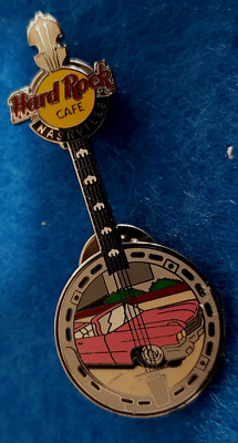 NASHVILLE PINK CONVERTIBLE BANJO GUITAR INSTRUMENT Hard Rock Cafe PIN ...