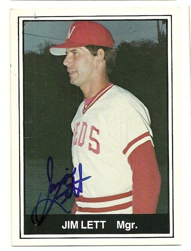 1982 TCMA Cedar Rapids Reds JIM LETT Signed Card autograph EASTERN ...