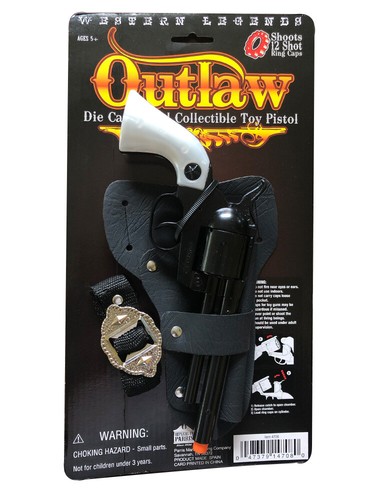 Outlaw Die-Cast Cap Gun Toy Pistol Cowboy Pearl Colt 45 Revolver ...