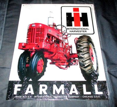 INTERNATIONAL HARVESTER IH FARMALL Poster-Style Distressed Metal Sign ...