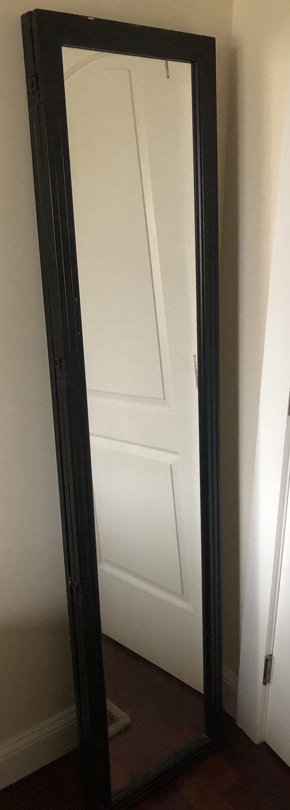 Room Divider 1 Side MIRROR 3 Panel Screen Wood Comp BLACK Folding ...