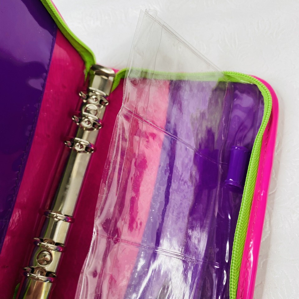 Lisa Frank Flower Power Love Zip Planner Mini Organizer Holographic ...