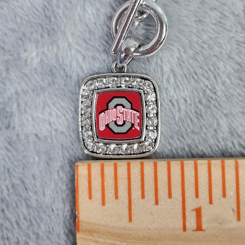 Ohio State OSU Buckeyes Necklace Front Toggle Closure Rhinestones ...