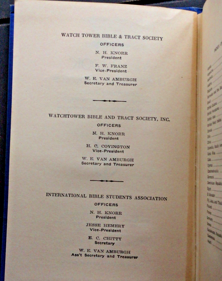 1946 Yearbook Jehovah’s Witnesses Watchtower Bible Tract Society ...