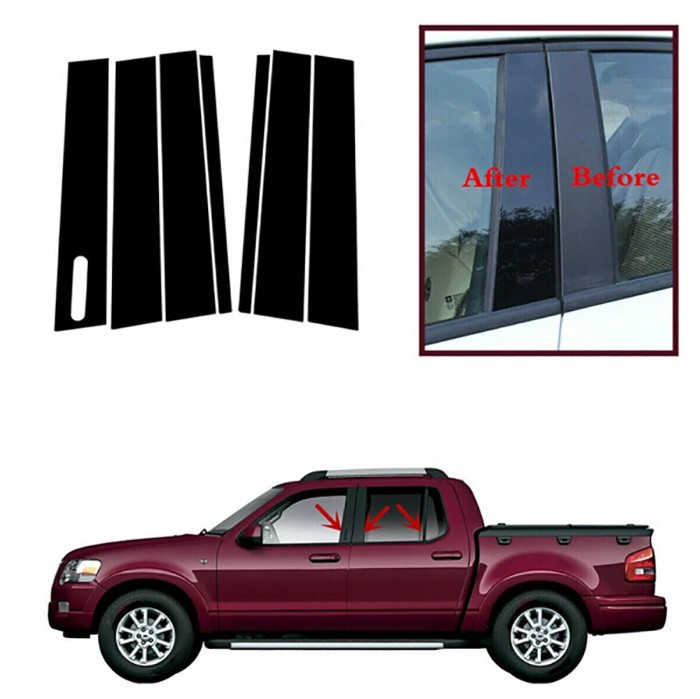 7PCS Car Pillar Post Cover Door Window Trim Fit For Ford Explorer 2002 ...